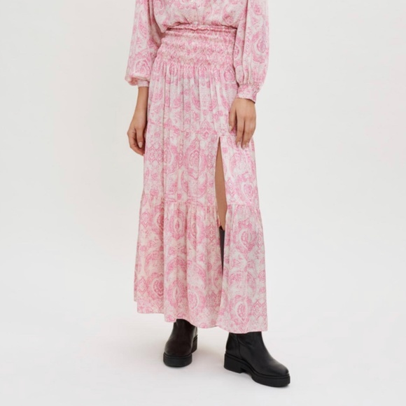 Maje | Skirts | Printed Satin Maxi Maje Skirt | Poshmark